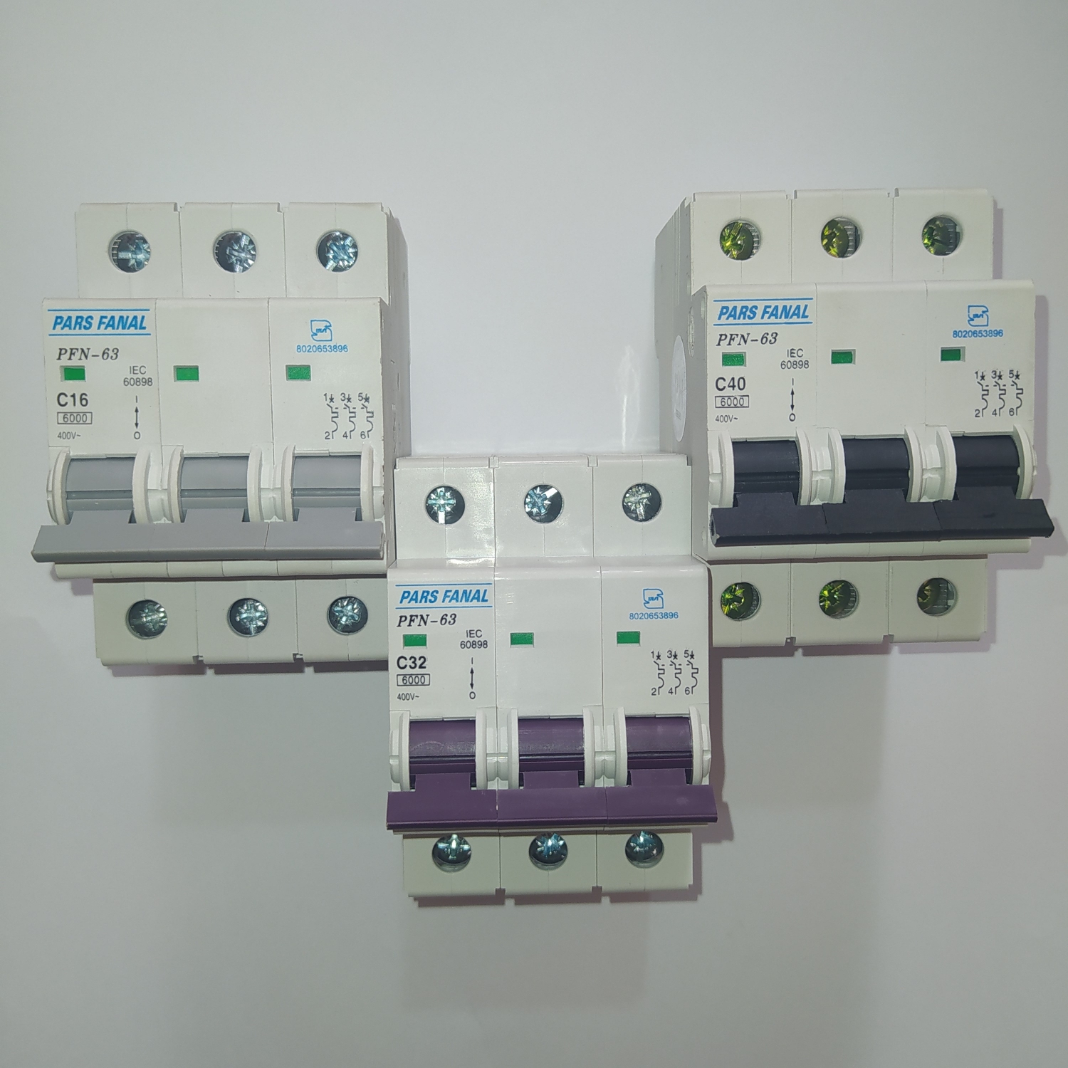 فیوز مینیاتوری سه فاز پارس فانال 10 کیلو آمپر PFN-3P-6A تا PFN-3P-40A